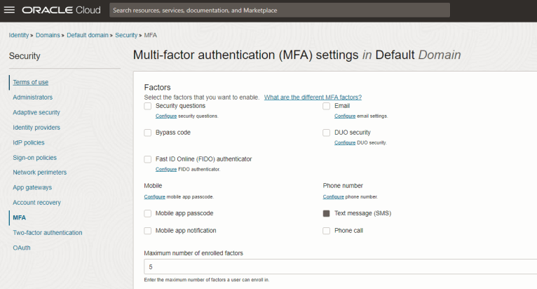 Enable/Disable MFA on Oracle Cloud (OCI) portal « Not Just Databases